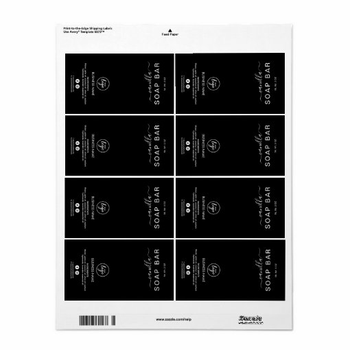 Simple Minimalist Black Soap Bar Labels | Zazzle