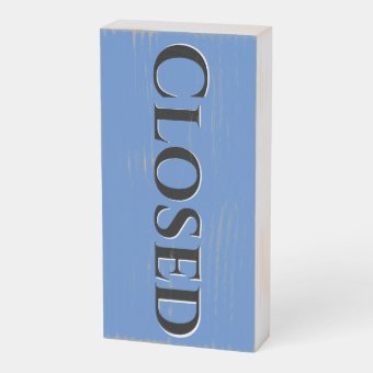 Simple Minimalist Blue and White Rustic Open Wooden Box Sign | Zazzle