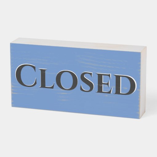 Simple Minimalist Blue and White Rustic Open Wooden Box Sign | Zazzle