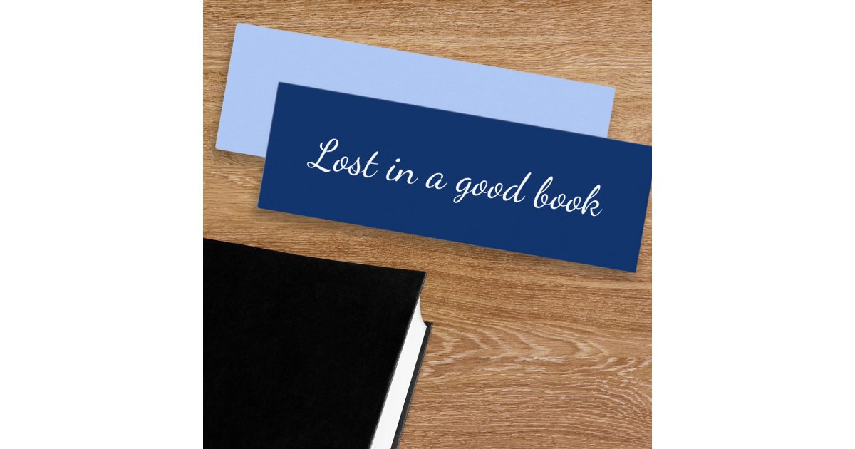 Simple Minimalist Blue Bookmark Mini Business Card | Zazzle