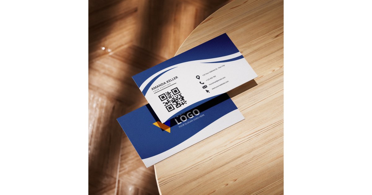 Simple Minimalist Blue Business Card | Zazzle