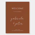Simple Minimalist Burnt Orange Wedding Welcome Foam Board | Zazzle