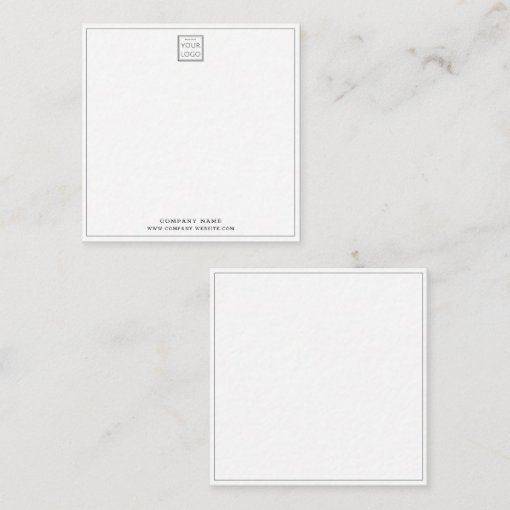 Simple Minimalist Business Logo Company Name Gray Note Card | Zazzle