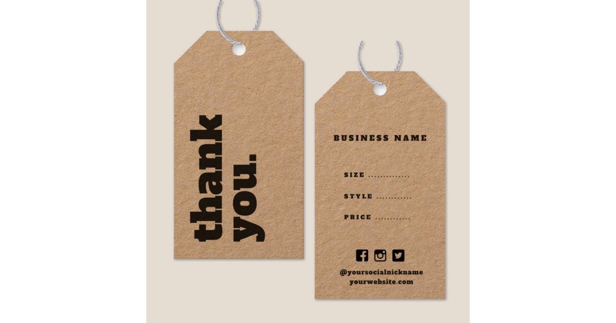 Simple Minimalist Business Price Swing Tag | Zazzle