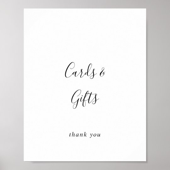 Simple Minimalist Cards and Gifts Sign | Zazzle.com