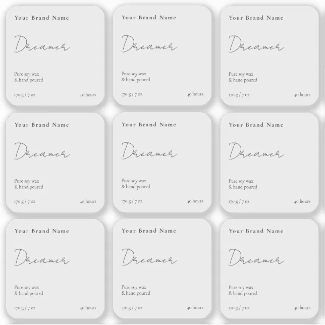 Simple Minimalist Clear Candle Square Sticker | Zazzle