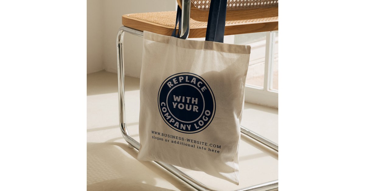 Simple Minimalist Custom Promotional Business Logo Tote Bag | Zazzle