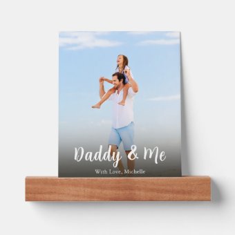 Simple Minimalist Daddy and Me Typography Picture Ledge | Zazzle