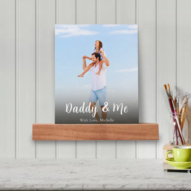 Simple Minimalist Daddy and Me Typography Picture Ledge | Zazzle