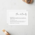 Simple Minimalist Details Card | Zazzle