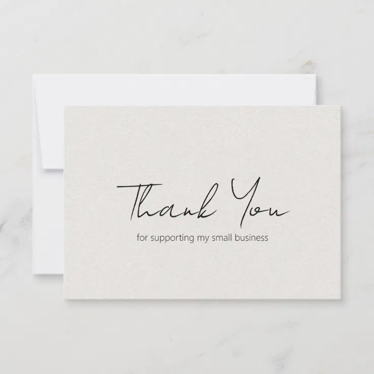 Simple Minimalist Elegant Modern Neutral Business Thank You Card | Zazzle