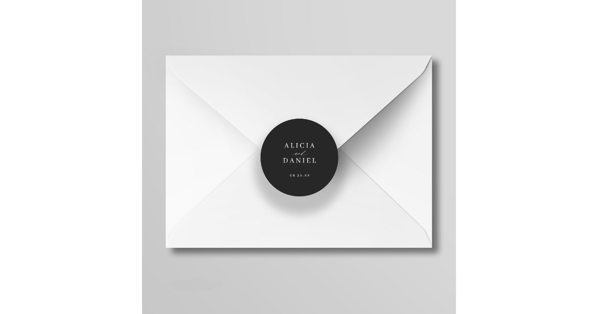 Simple minimalist elegant wedding envelope seal | Zazzle