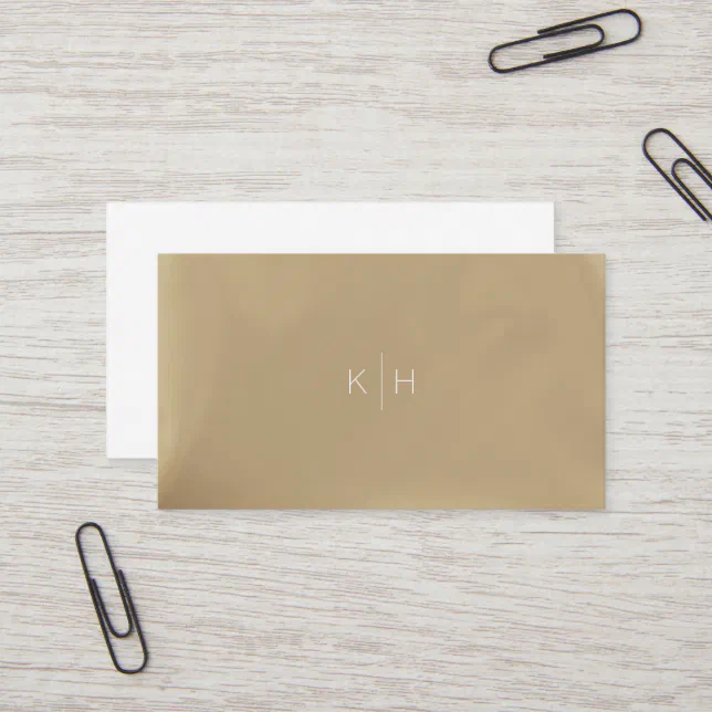 Simple Minimalist Faux Gold Business Card | Zazzle