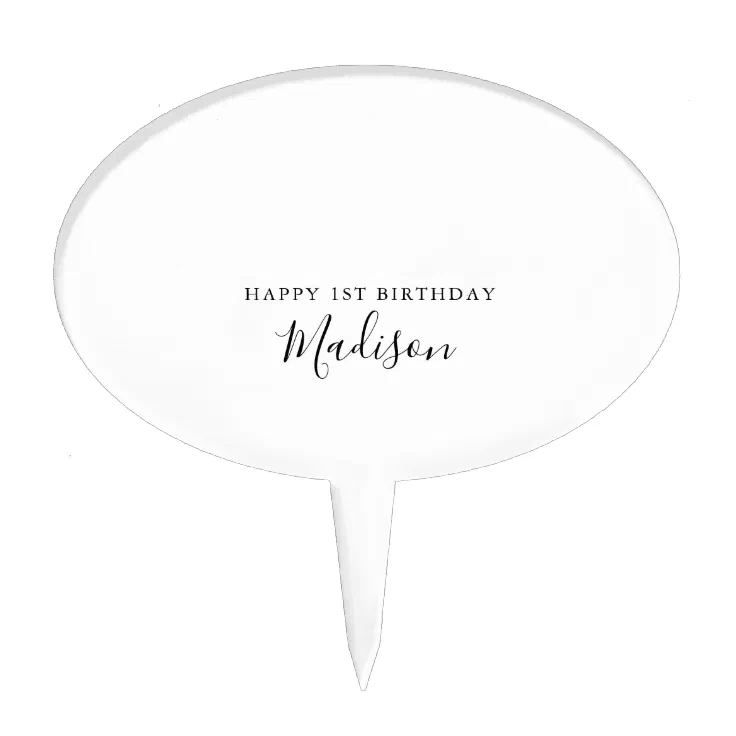 Simple Minimalist First Birthday Cake Topper | Zazzle