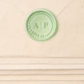 Simple minimalist foliage border monogram initial wax seal sticker | Zazzle
