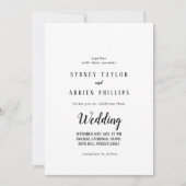 Simple Minimalist Front and Back Wedding Invitation | Zazzle
