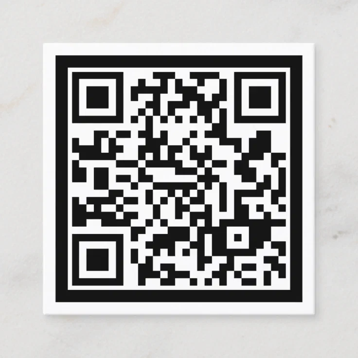 Simple minimalist giant QR code Square Business Card | Zazzle