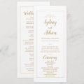 Simple Minimalist|Gold Frame Wedding Program | Zazzle