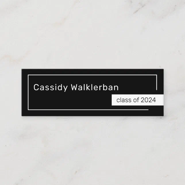 Simple Minimalist Graduate Graduation Name Calling Card | Zazzle