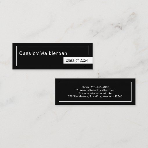 Simple Minimalist Graduate Graduation Name Calling Card | Zazzle