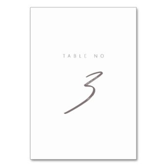 Simple Minimalist Handwritten Editable Table Numbe Table Number | Zazzle