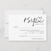 Simple Minimalist Handwritten Script Wedding RSVP Card | Zazzle