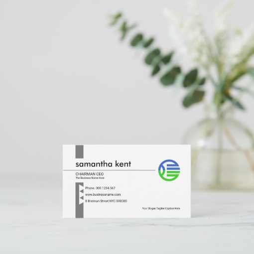 Simple Minimalist Line Column Founder CEO Business Card | Zazzle