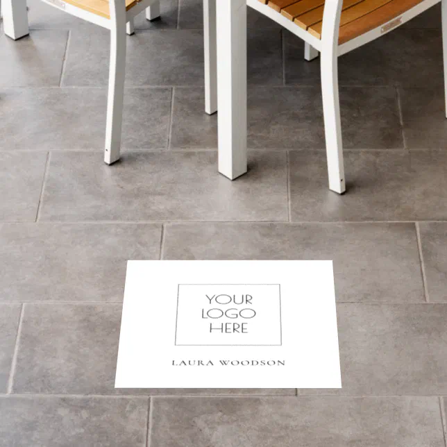 Simple Minimalist Logo Name Floor Decals | Zazzle