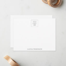 Simple Minimalist Logo Name Note Card | Zazzle