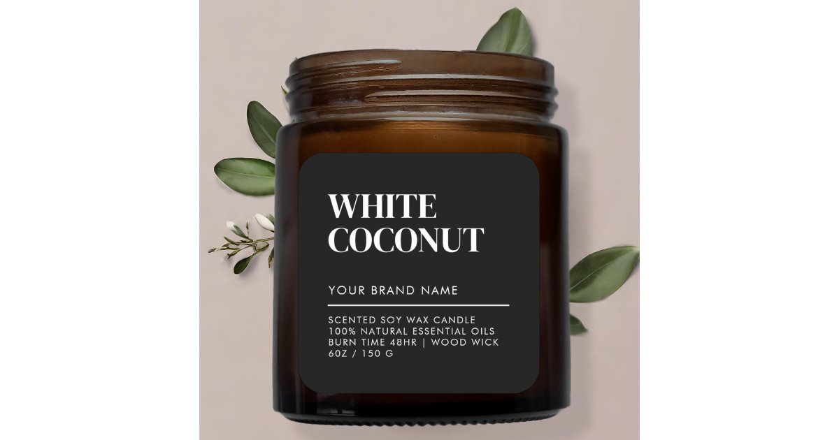 Simple minimalist modern candle food product label | Zazzle