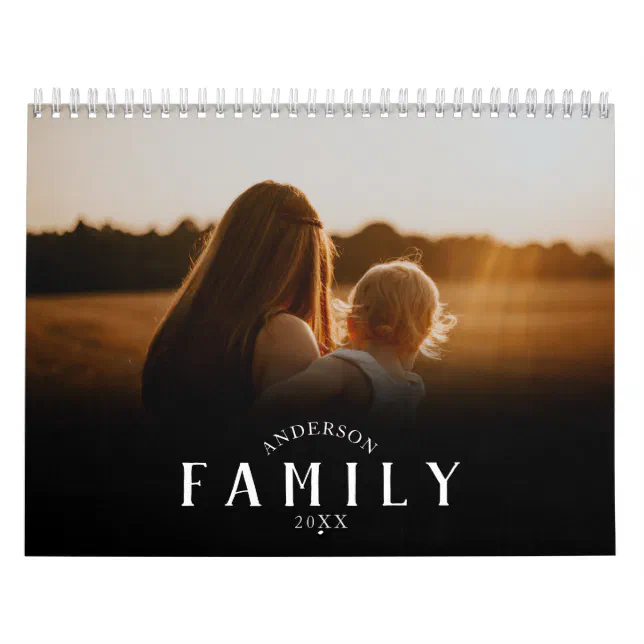 Simple Minimalist Modern Family Photo Calendar | Zazzle