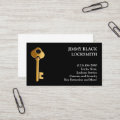 Simple Minimalist Modern Locksmith Gold Key Business Card | Zazzle