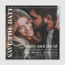 Simple Minimalist Modern Save the Date Magnetic | Zazzle