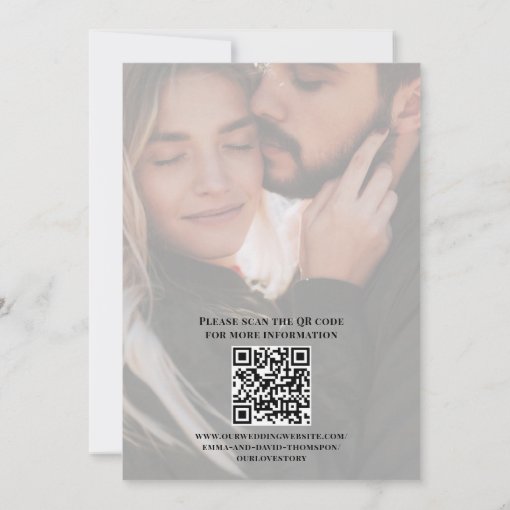 Simple Minimalist Modern Two Photo | QR Code Save The Date | Zazzle
