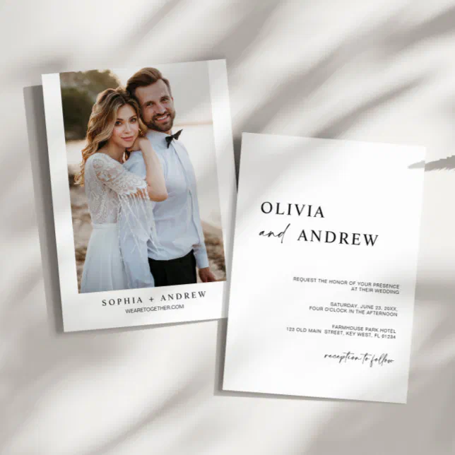 Simple Minimalist & Modern | Wedding Invitation | Zazzle