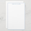 Simple Minimalist Navy Blue Thin Border Frame Stationery | Zazzle