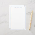 Simple Minimalist Navy Blue Thin Border Frame Stationery | Zazzle