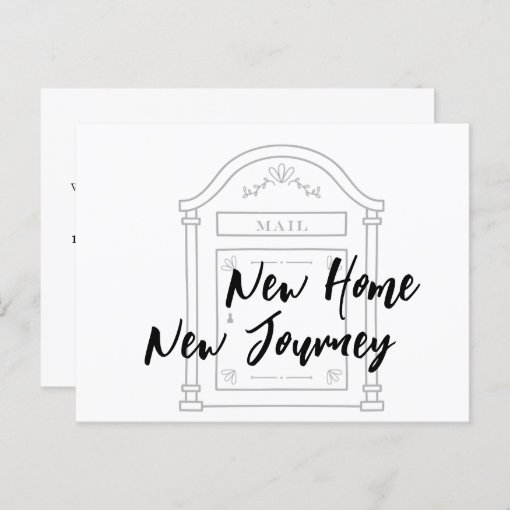 Simple minimalist new home script moving announcement postcard | Zazzle