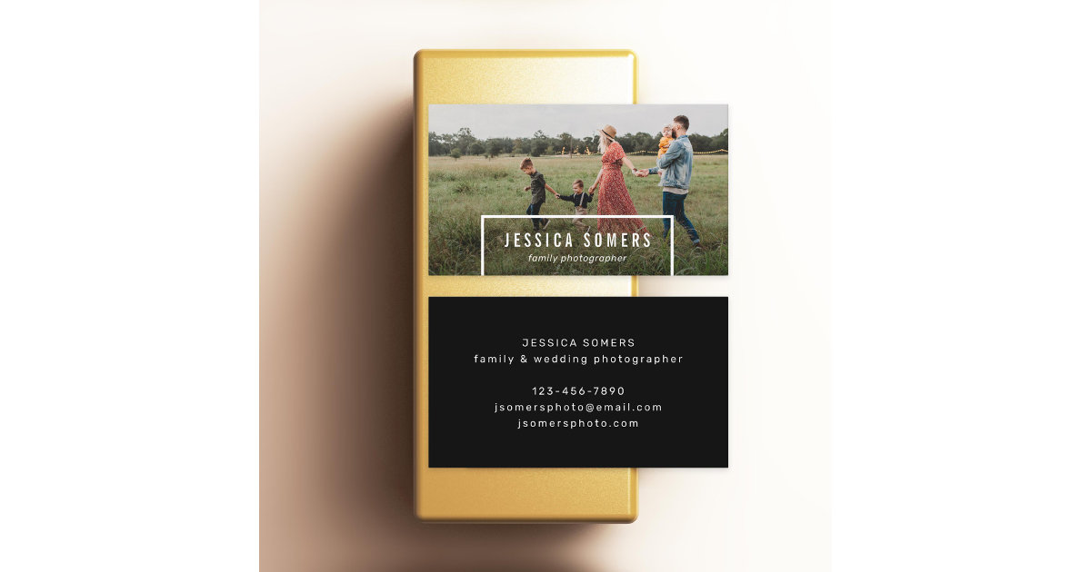 simple minimalist photo photographer business card | Zazzle