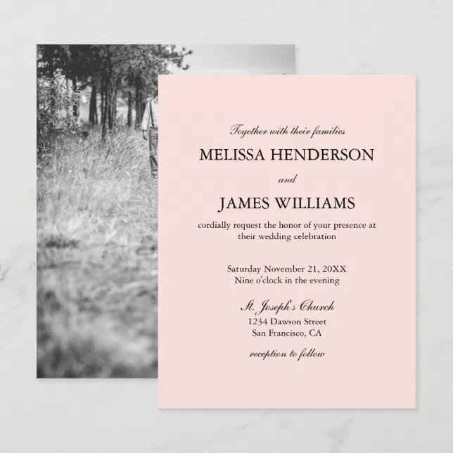 Simple Minimalist Photo Wedding Invitation | Zazzle