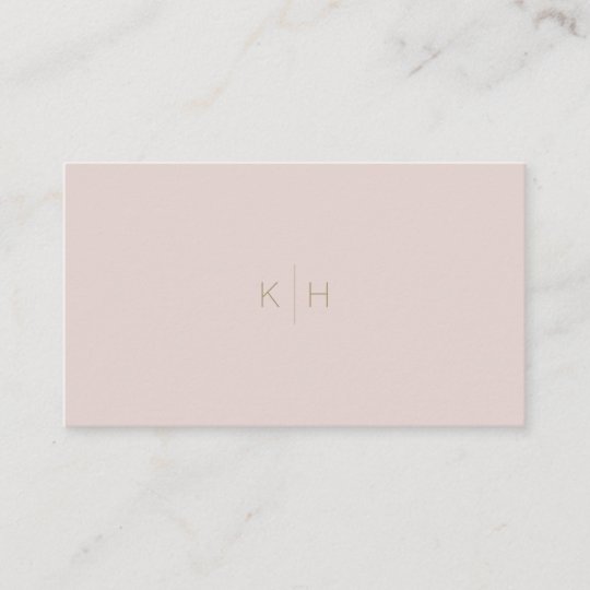 Simple Minimalist Pink Beige Gold Business Card | Zazzle.com
