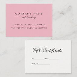 Simple Minimalist Pink Discount Card | Zazzle