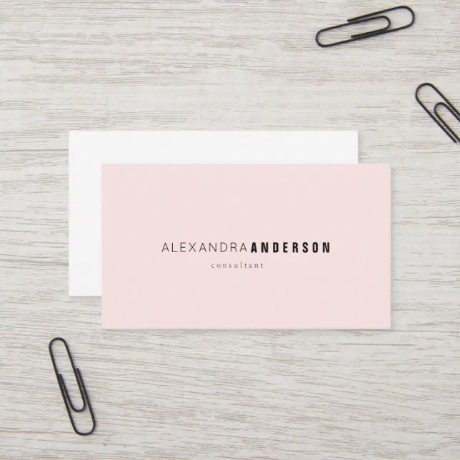 Simple Minimalist Pink Professional Business Card | Zazzle