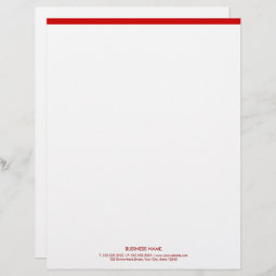 Simple Minimalist Red Border Letterhead | Zazzle