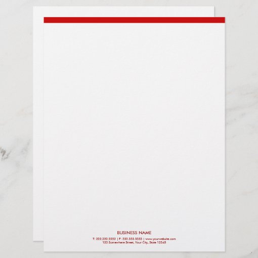 Simple Minimalist Red Border Letterhead | Zazzle