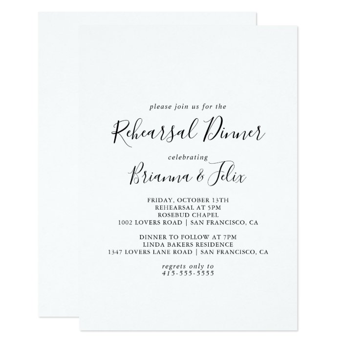 Simple Minimalist Rehearsal Dinner Invitation | Zazzle.com