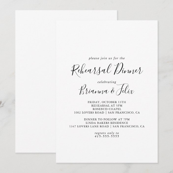 Simple Minimalist Rehearsal Dinner Invitation | Zazzle.com