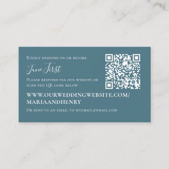 Simple Minimalist Response QR Code Website Minimal Enclosure Card | Zazzle