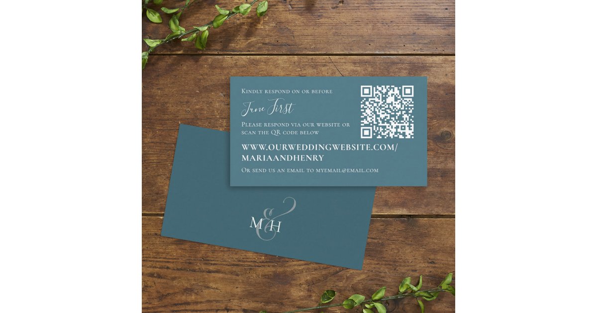 Simple Minimalist Response QR Code Website Minimal Enclosure Card | Zazzle
