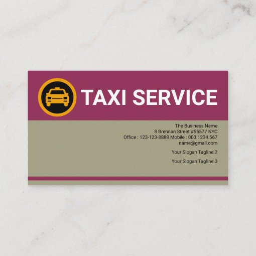 Simple Minimalist Retro Red Columns Taxi Driver Business Card | Zazzle